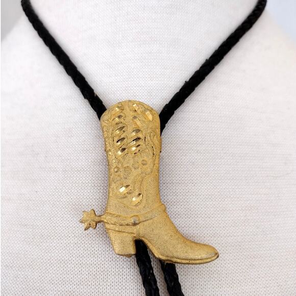 Unbranded | Accessories | Vintage Goldtone Western Spur Boot Black ...